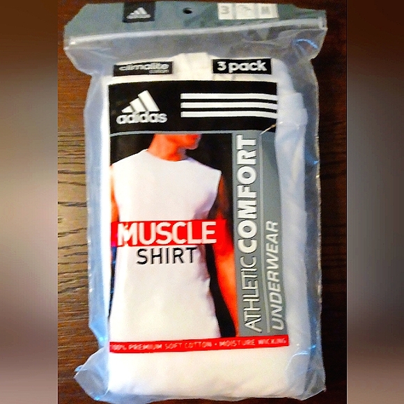 adidas | Underwear & Socks | Nwt Adidas White Muscle Tees | Poshmark